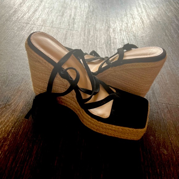 Shoes | New Black Lace Up Espadrille Sandals | Poshmark